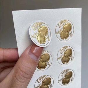 Custom Embossed Sticker/gold Silver White Raised Metallic Label ...