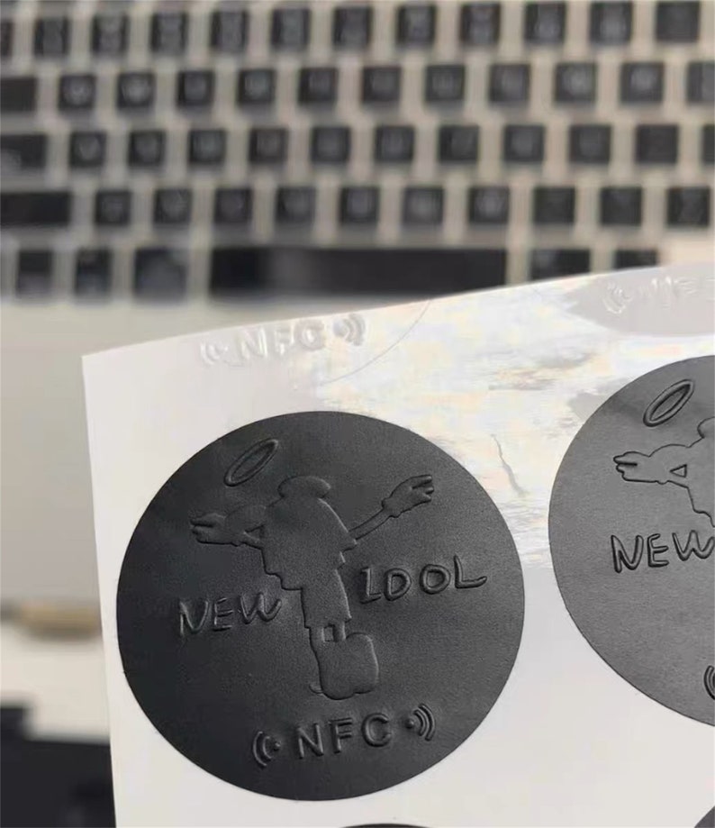 Custom Blind Embossed Sticker/black Foil Raised Metallic Label ...