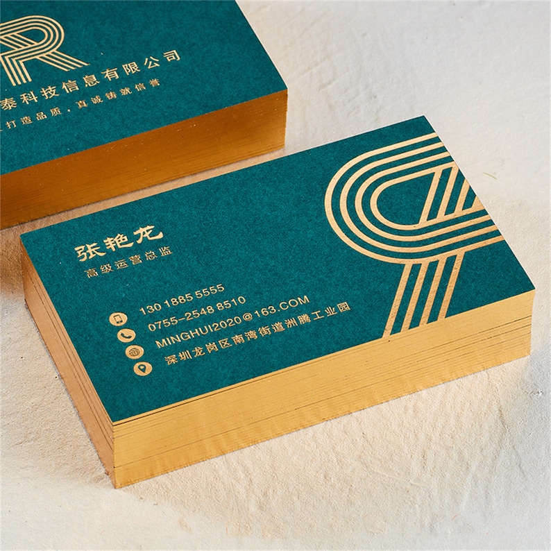 Luxury Gold Foil Business Cards Design and Print, Foil Edging Calling ...