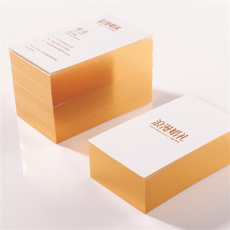 Gold Business Card Design and Print Cotton Business Card With - Etsy