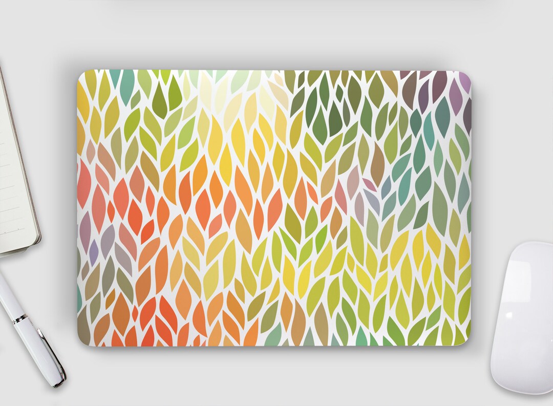 Simple Shapes Colorful Rainbow Leaves Pattern Laptop Skin, MacBook Skin ...