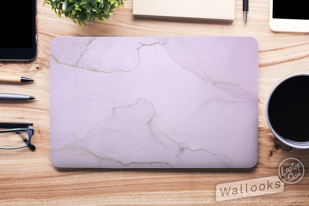 Lavender Marble Pink Purple Swirl Stone Universal Laptop Skin, Computer ...