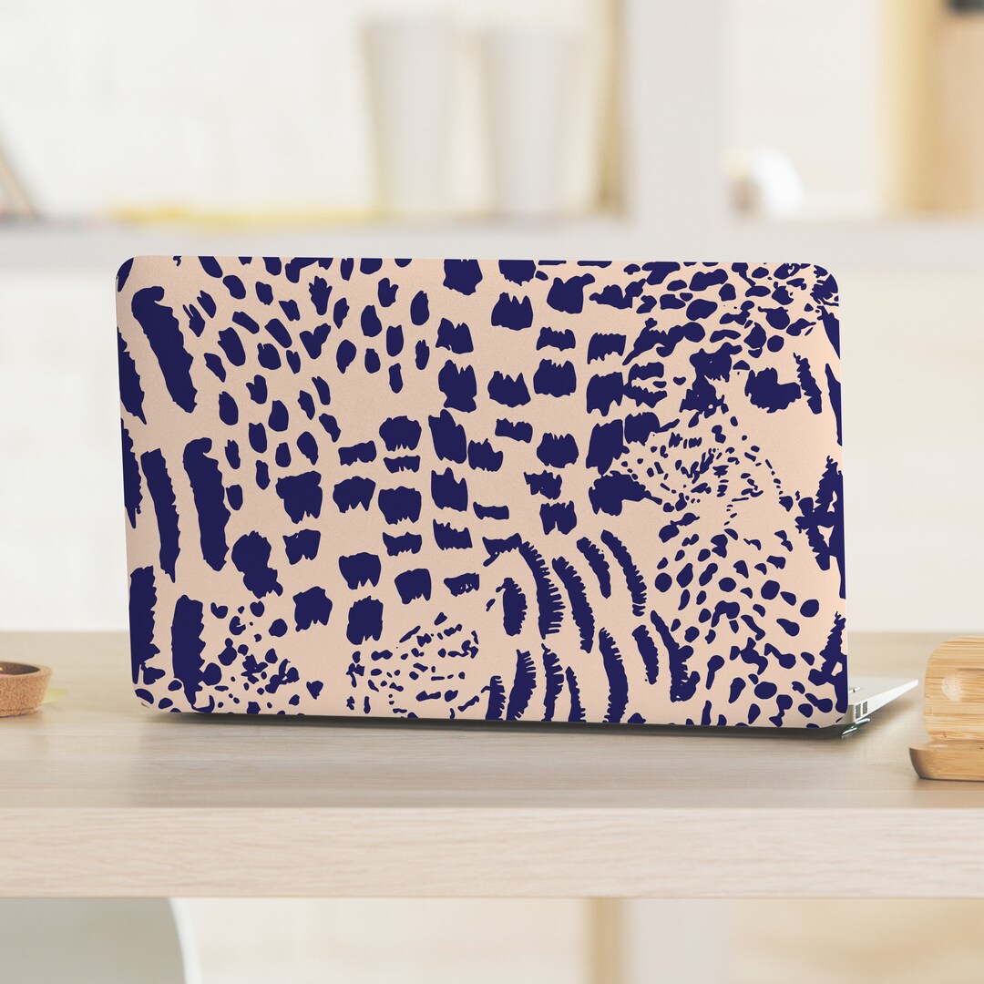 Light Pink Navy Leopard Jaguar Animal Print UNIVERSAL Laptop Skin ...