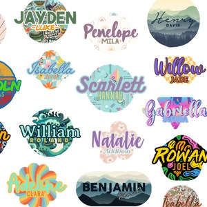 Custom Boys Name Colorful Brick Pattern Wall Sticker, Kids Room Decor ...