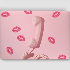 80s Baby Pink Pastel Phone W/ Pink Kisses UNIVERSAL Laptop Skin ...