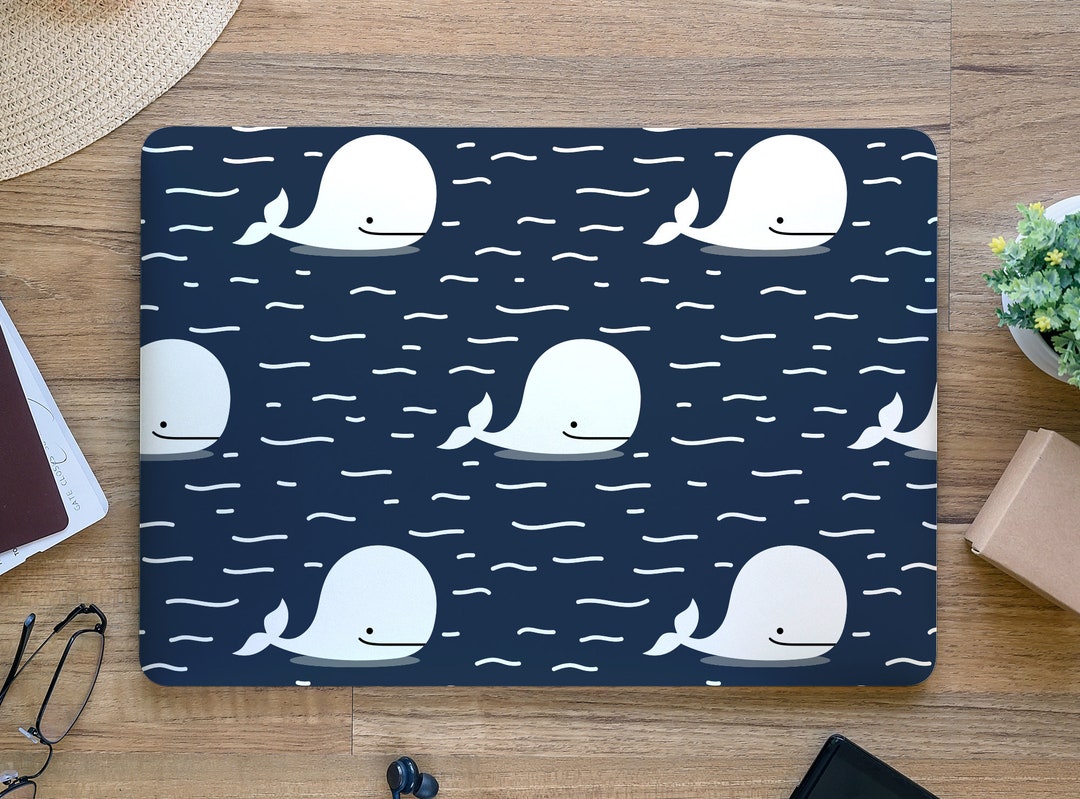 Happy Whale Illustration Pattern Laptop Skin, MacBook Skin, Computer ...