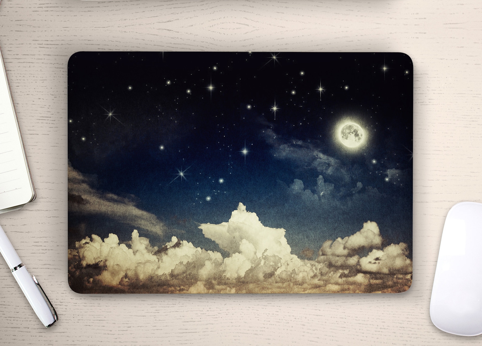 Moon Sky Night Stars and Clouds Art UNIVERSAL Laptop Skin - Etsy