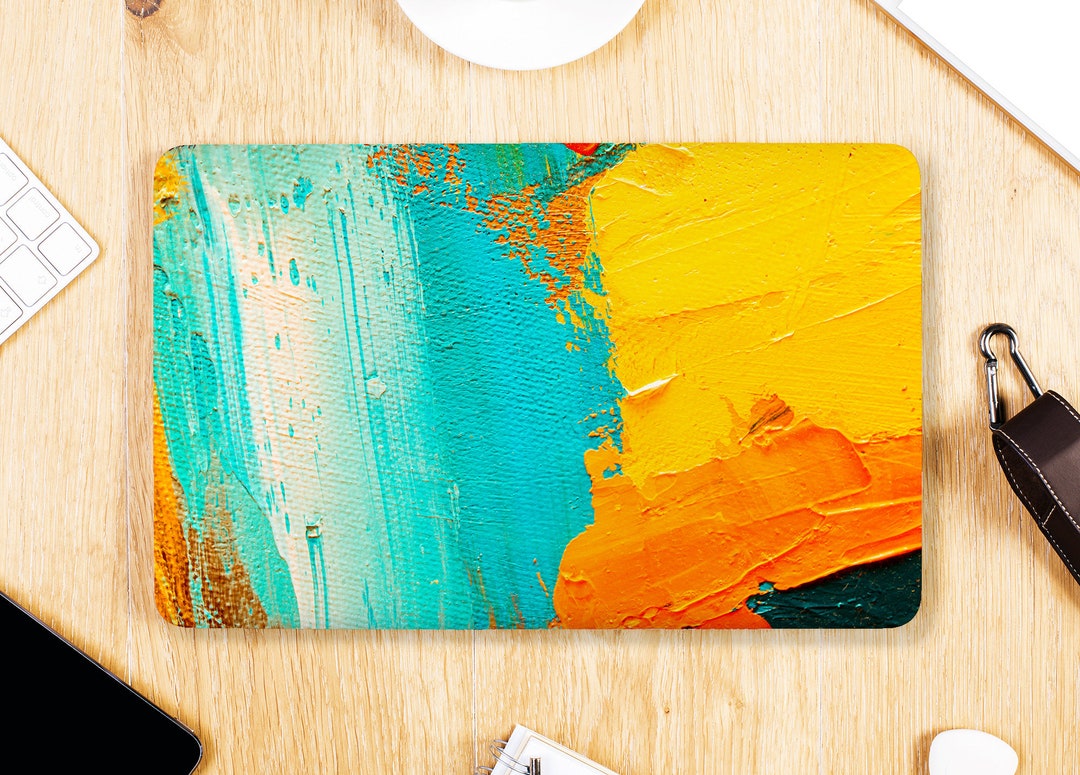Orange and Blue Paint Swatches Abstract Universal Laptop Skin, Computer ...