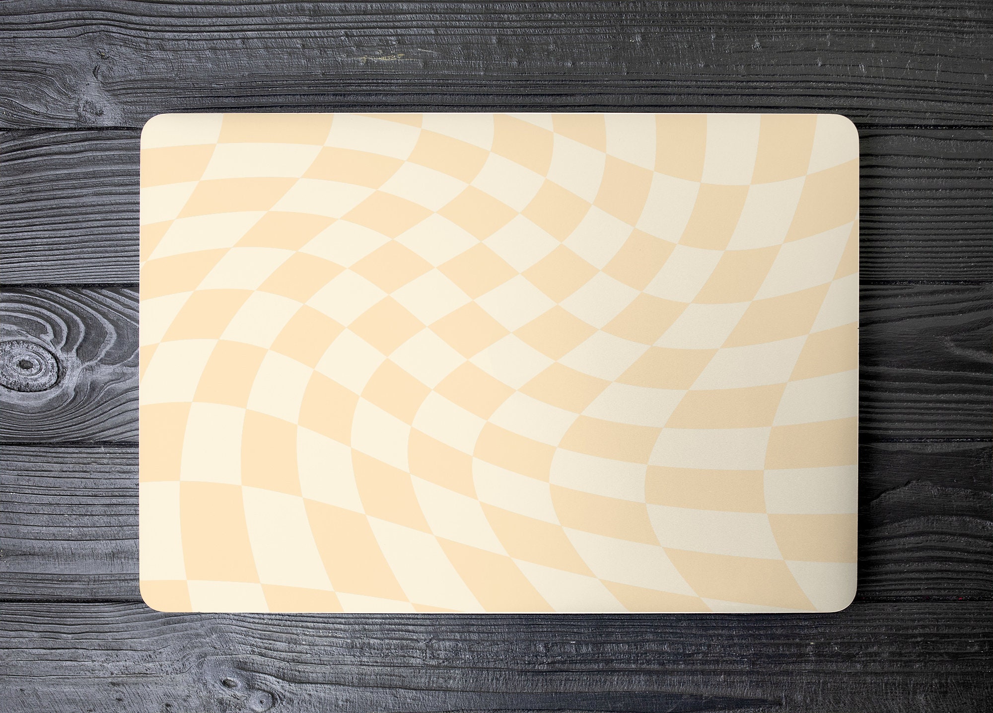 Pale Orange Peach Stretched Checkerboard UNIVERSAL Laptop Skin ...