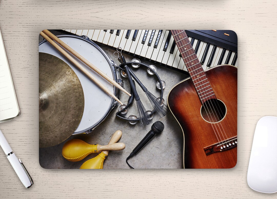 Musical Instrument Spread: Guitar, Keyboard UNIVERSAL Laptop Skin ...
