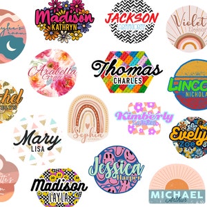 Custom Boys Name Colorful Brick Pattern Wall Sticker, Kids Room Decor ...