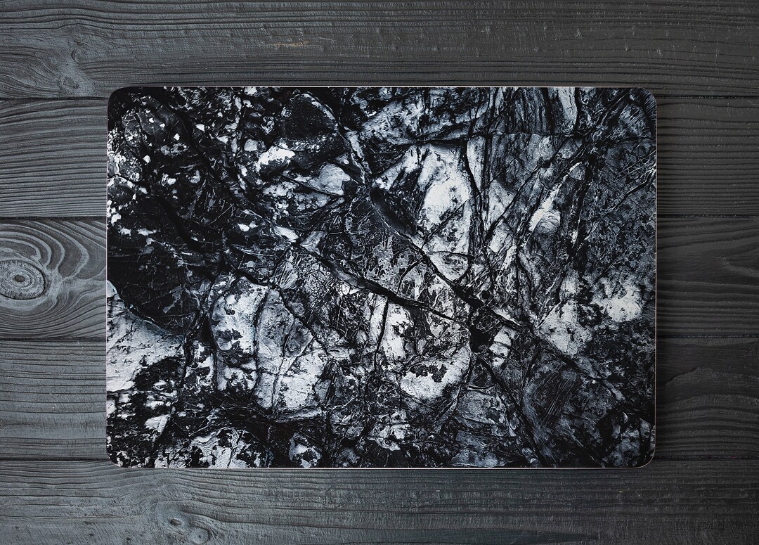 Black and White Granite Marble Stone Laptop Skin, MacBook Skin ...