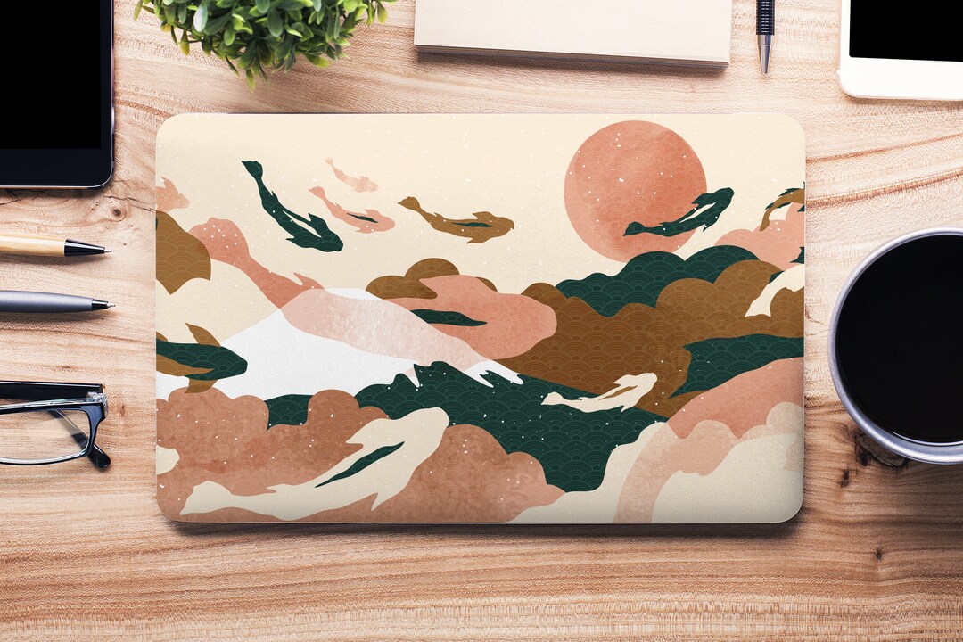 Pink Brown Green Koi Fish in Sky Sun Clouds UNIVERSAL Laptop Skin ...
