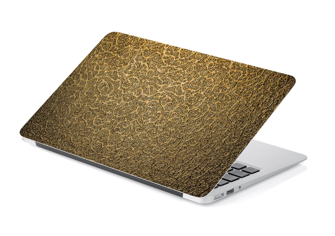 Metallic Gold Organic Vines on Texture UNIVERSAL Laptop Skin, Computer ...