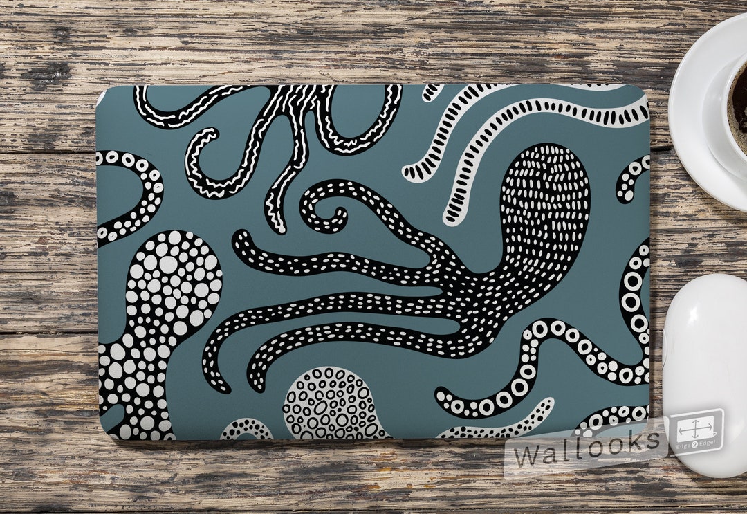 Octopus With Dots Illustration Laptop Skin, MacBook Skin, Computer ...