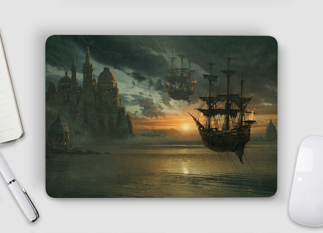 Fantasy Floating Flying Pirate Ships Castle UNIVERSAL Laptop Skin ...