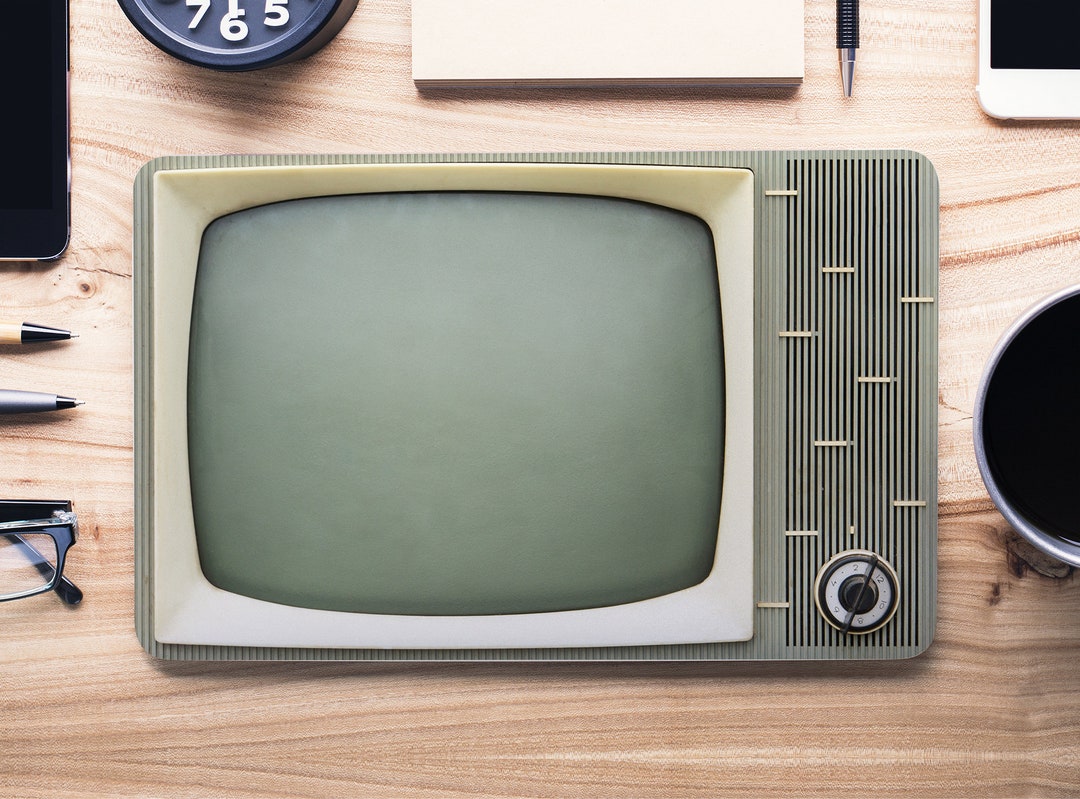 Retro Tube Television With Dial Knob Laptop Skin, MacBook Skin ...