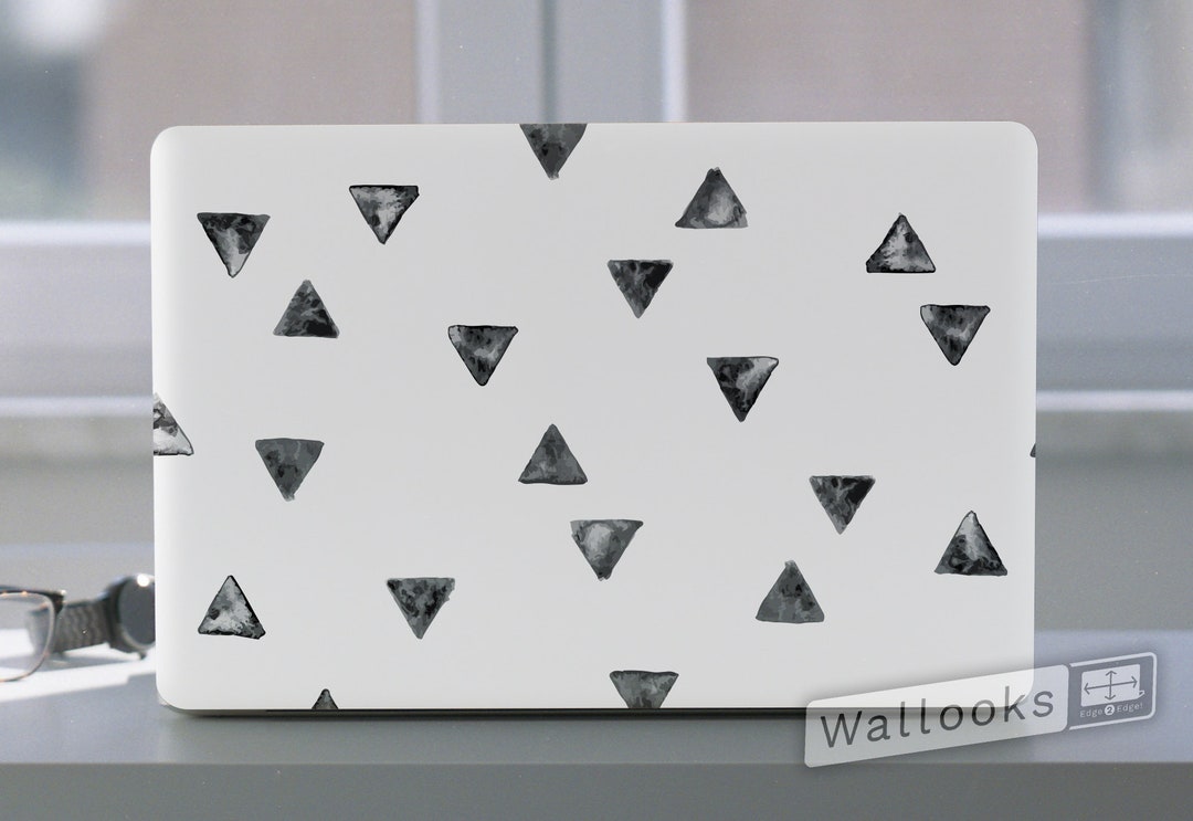 Simple Shapes Black and White Triangles Pattern Laptop Skin, MacBook ...