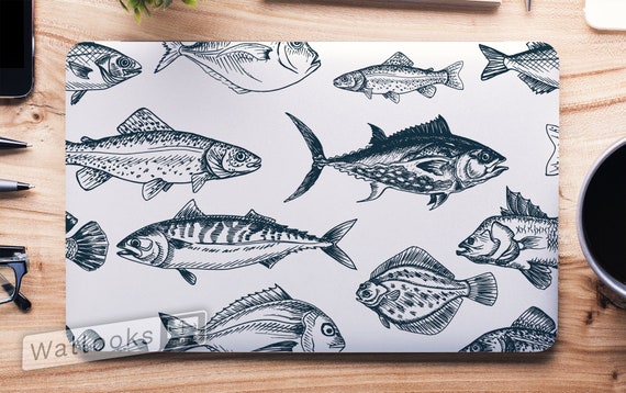 Illustrated Fish Aquatic Nature Laptop Skin Macbook Skin | Etsy