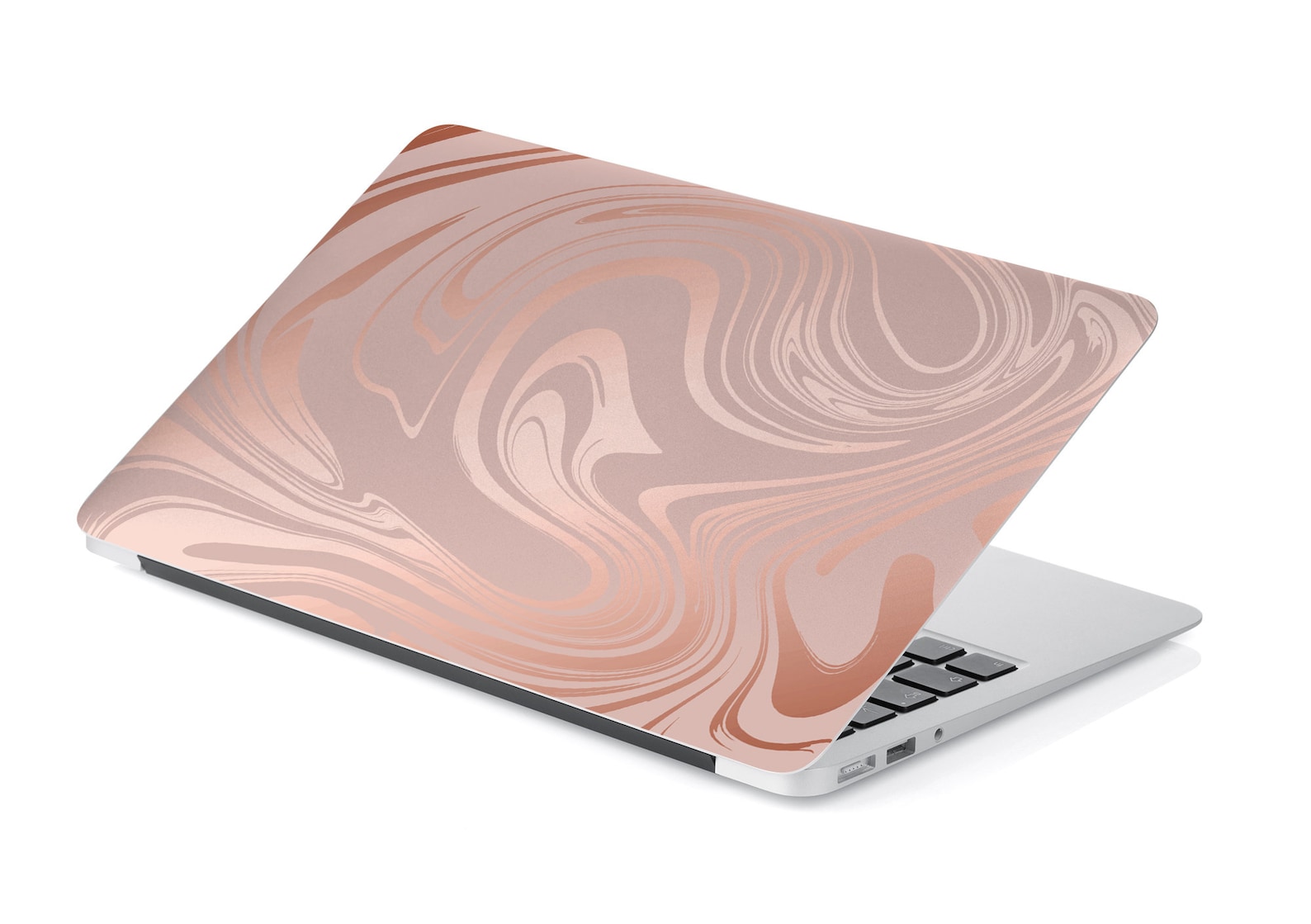Rose Gold Faux Metallic Swirl on Dusty Rose UNIVERSAL Laptop - Etsy