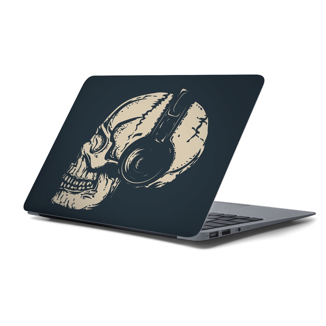 Grungy Rock and Roll Skull With Headphones UNIVERSAL Laptop - Etsy