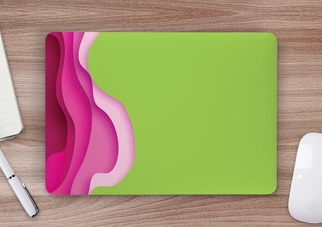 Lime Green & Shades of Pink Topographic Map UNIVERSAL Laptop Skin ...