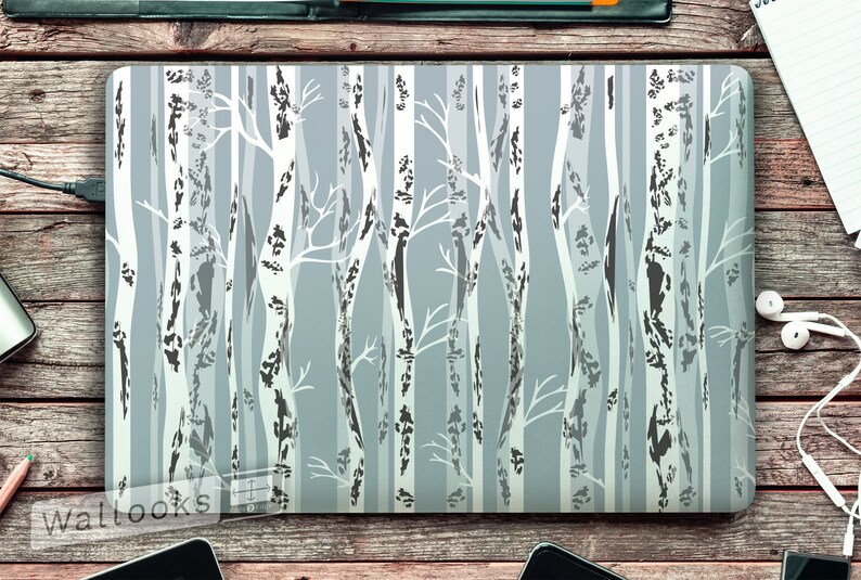 Birch Tree Pattern Woods Nature Art Laptop Skin Macbook Skin | Etsy