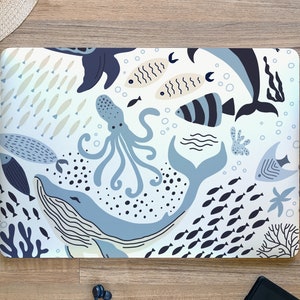 Underwater Sea Creatures Illustration Laptop Skin, MacBook Skin ...