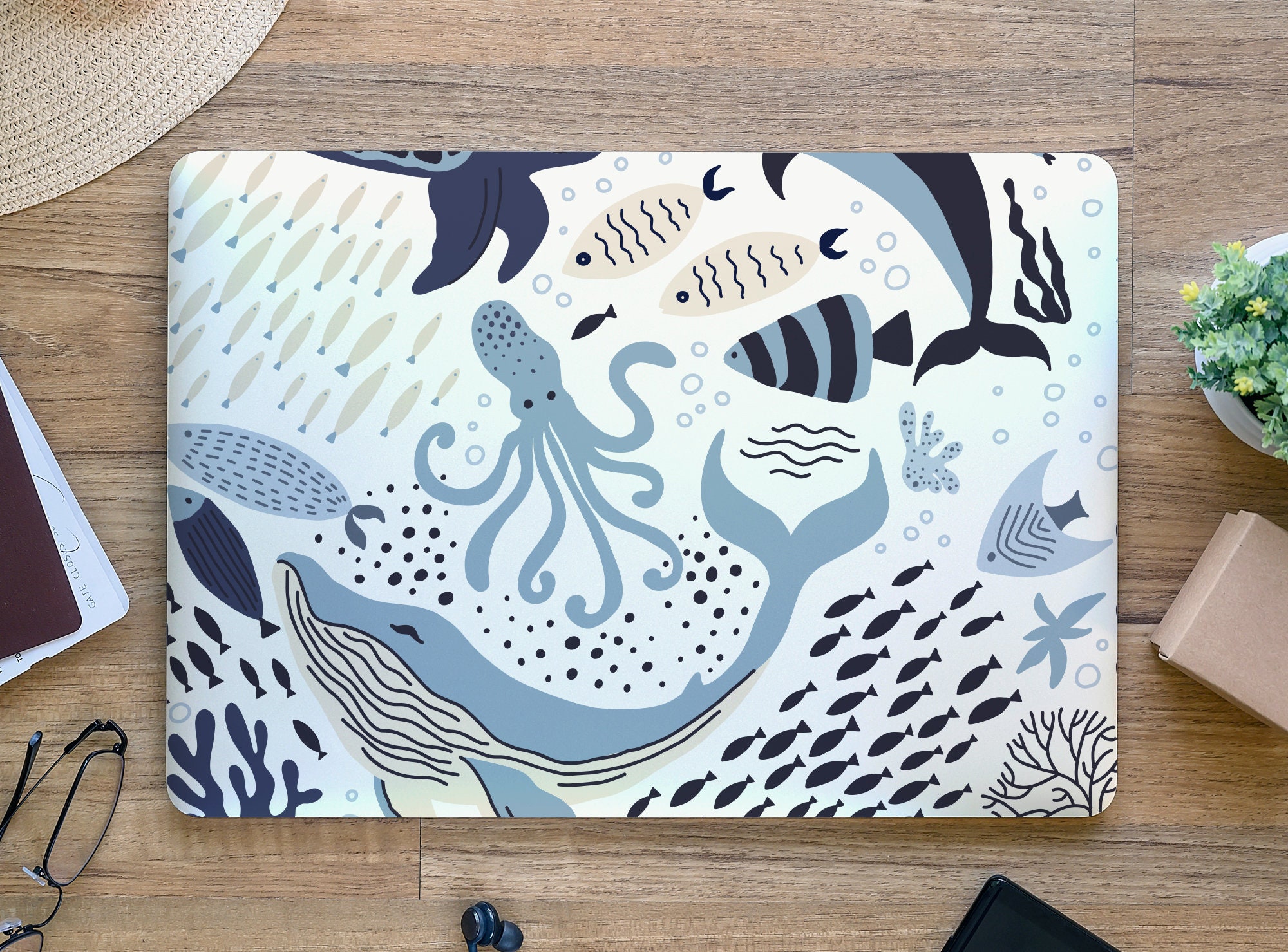 Underwater Sea Creatures Illustration Laptop Skin Macbook | Etsy
