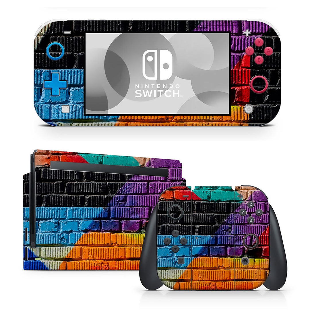 Macro Graffiti Detail Sprayed Bricks Nintendo Switch Skin Full Coverage ...