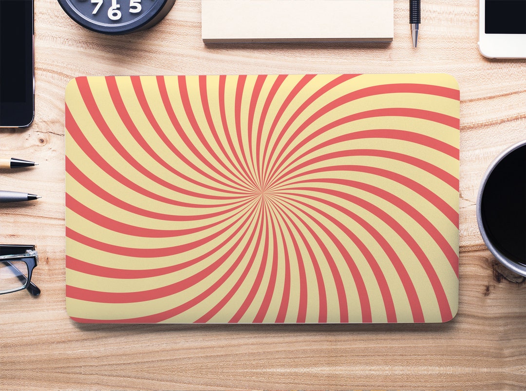 Red & Yellow Retro Peppermint Swirl Op Art UNIVERSAL Laptop Skin ...