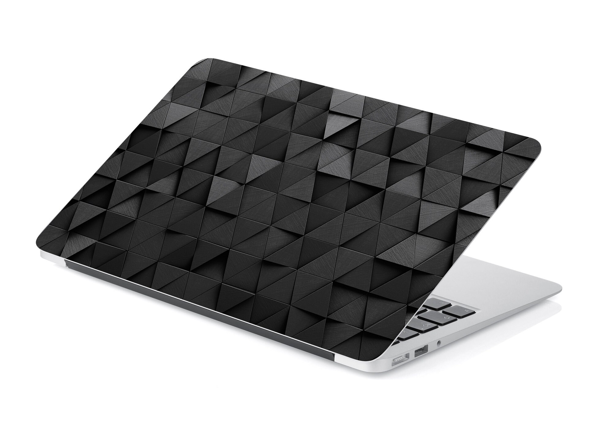 Black Carbon 3D Sculptural Triangle Pyramid UNIVERSAL Laptop Skin ...