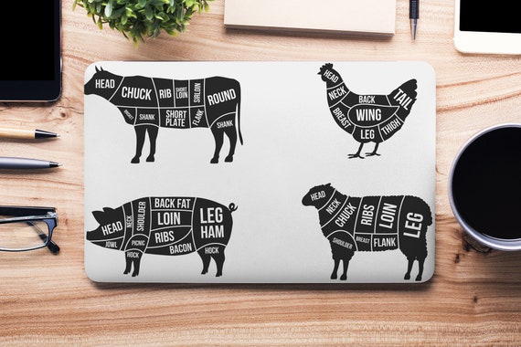 Butcher's Animal Cut of Meat Charts Pig Cow UNIVERSAL - Etsy
