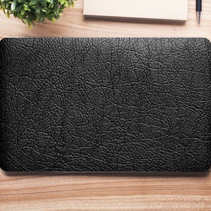 Rich Oiled Black Leather Handbag Texture UNIVERSAL Laptop Skin ...