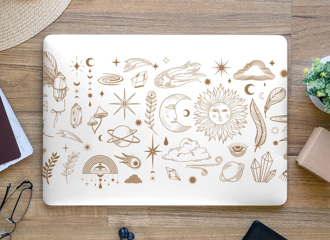 Sun Moon Stars Crystals Astrology Witchy UNIVERSAL Laptop Skin ...