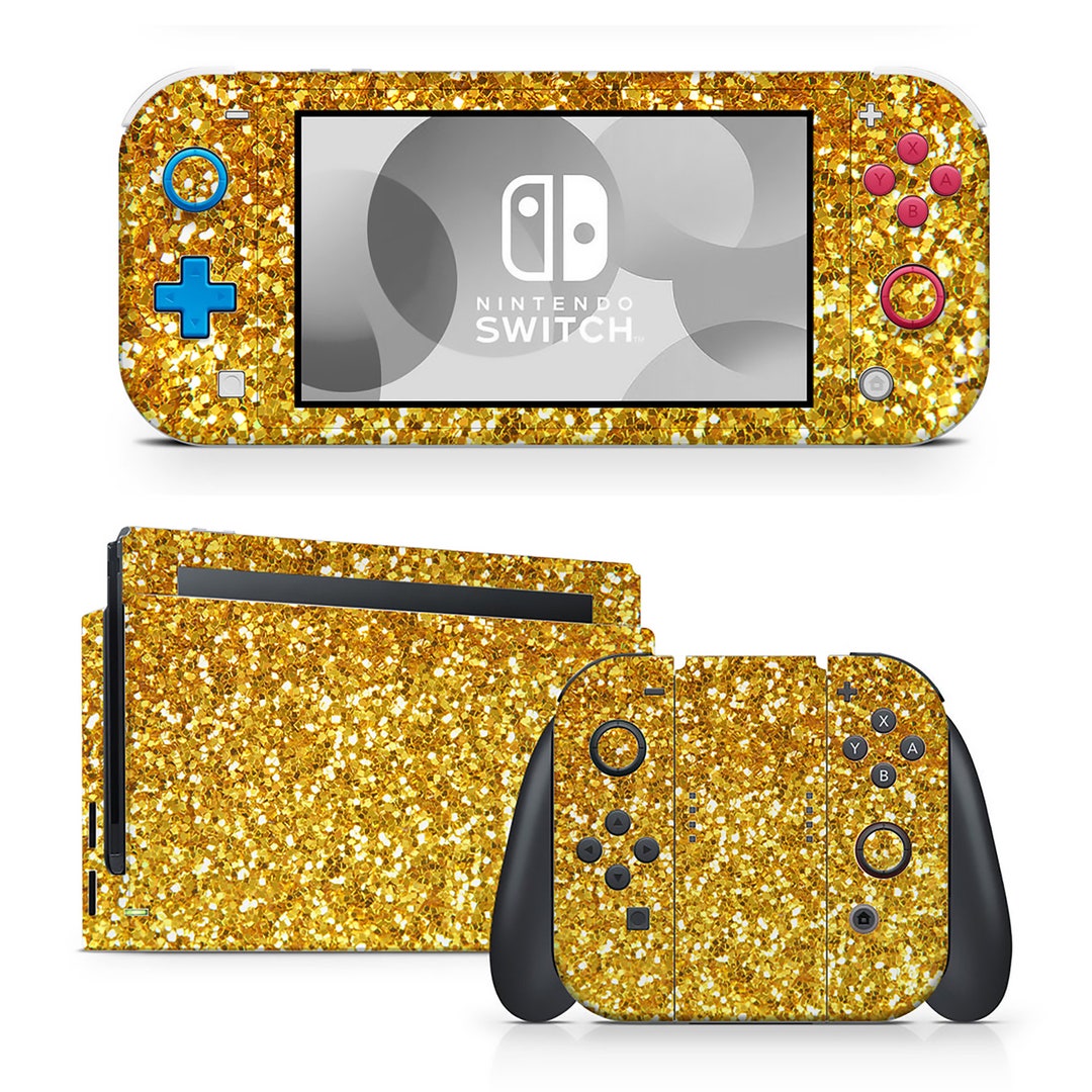 Golden Glitter Speckle Shimmer Art Nintendo Switch Skin Full Coverage ...