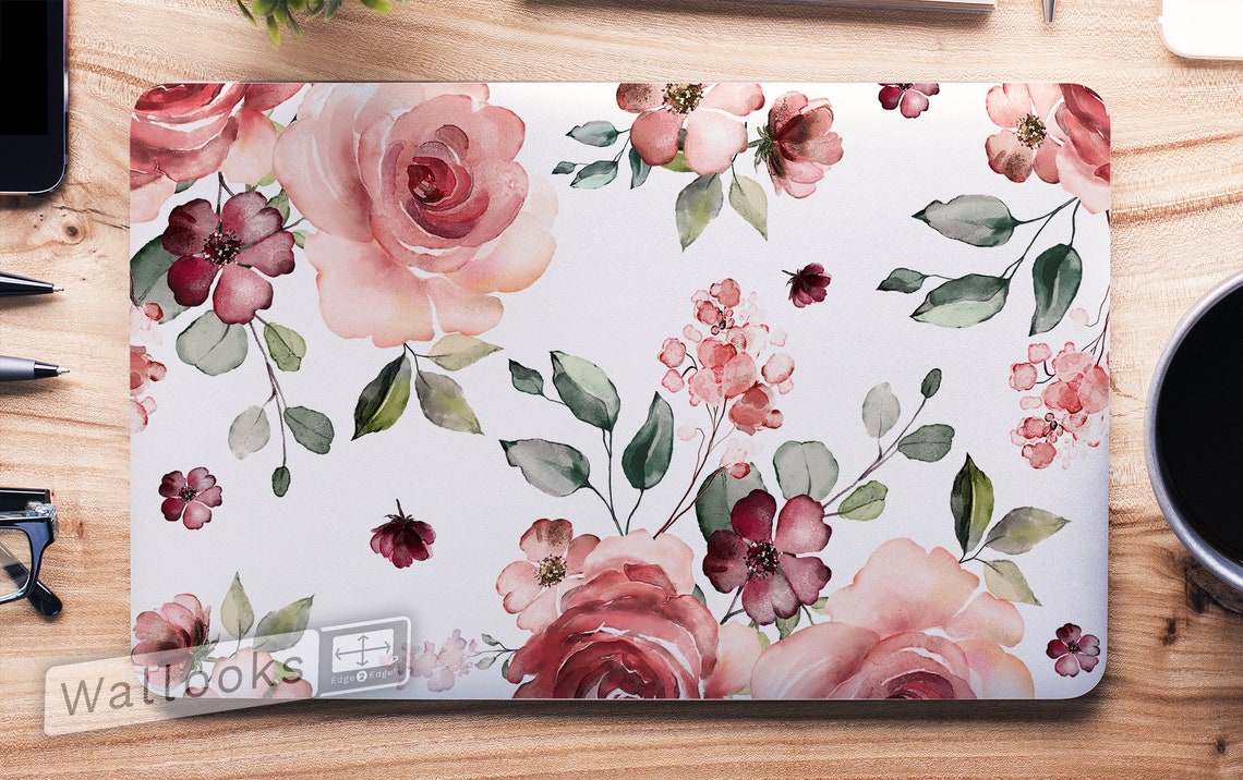 Roses Flower Pink Floral Laptop Skin Macbook Skin Computer - Etsy
