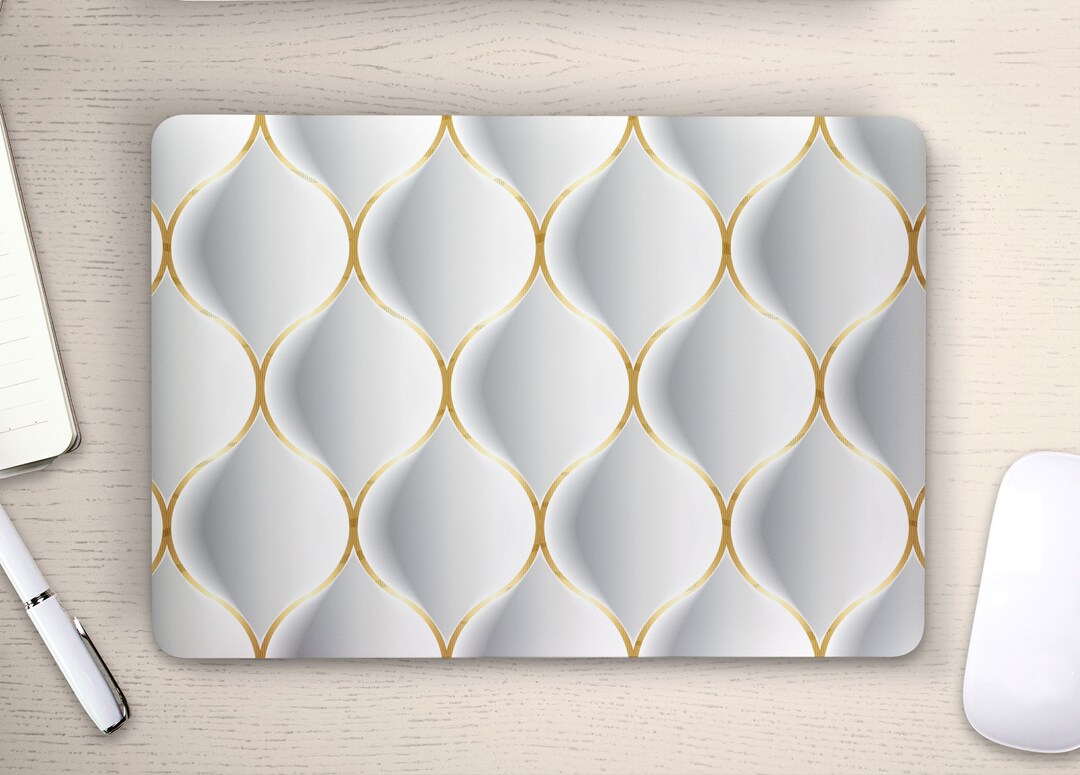 White Moroccan Mermaid Teardrop Tile W Gold UNIVERSAL Laptop Skin ...