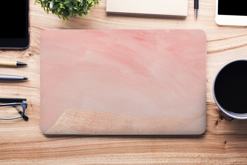 Rosey Pink Brushed Painted Plaster UNIVERSAL Laptop Skin, Computer Skin ...