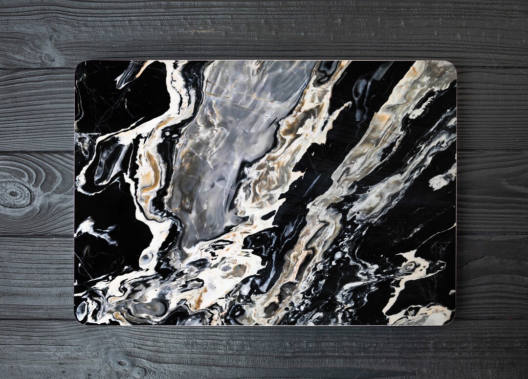 Black and White Granite Stone Laptop Skin, MacBook Skin, Computer Decal ...