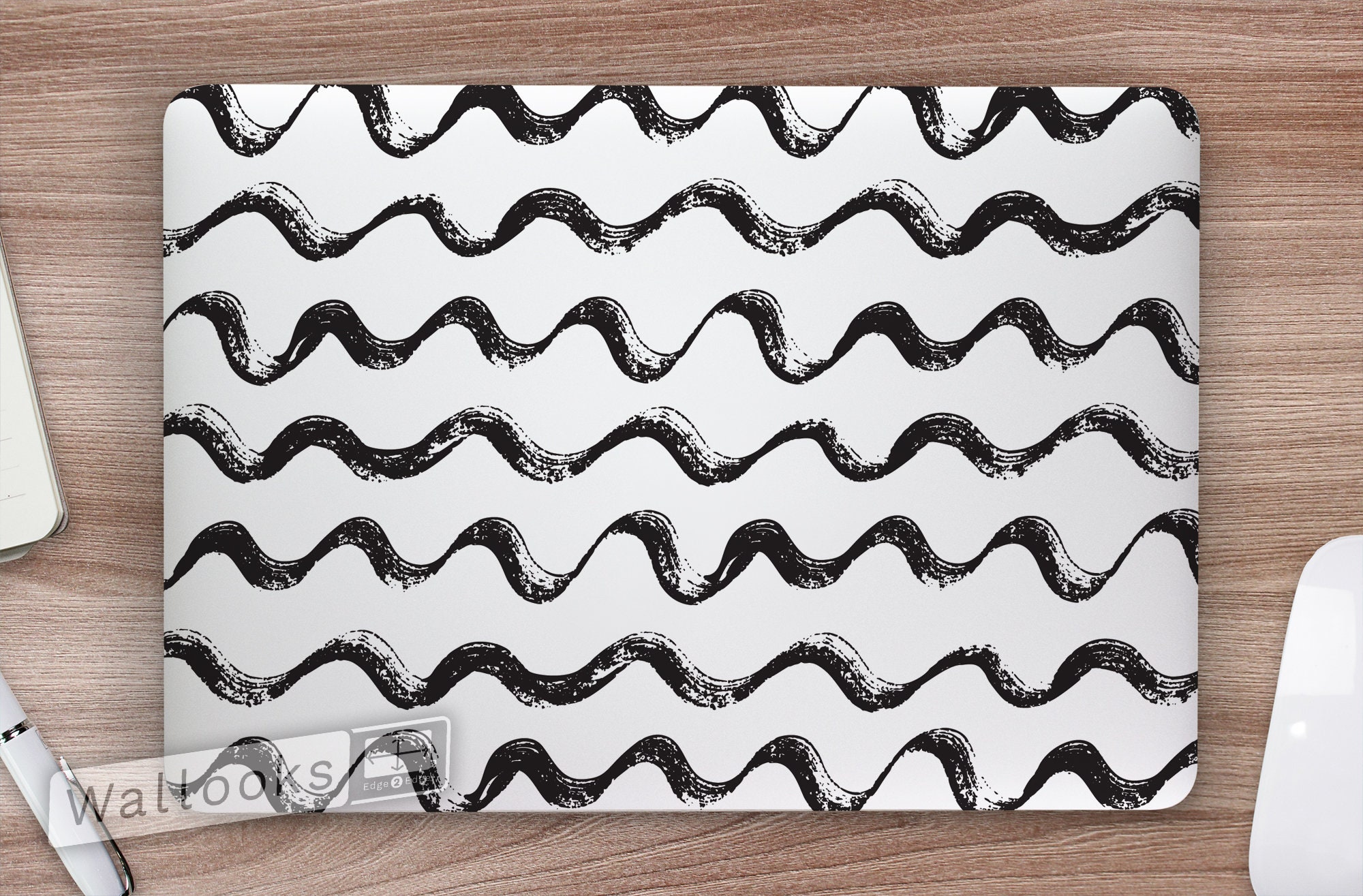 Wavy Brushed Sharpie Line Art Laptop Skin Macbook Skin - Etsy