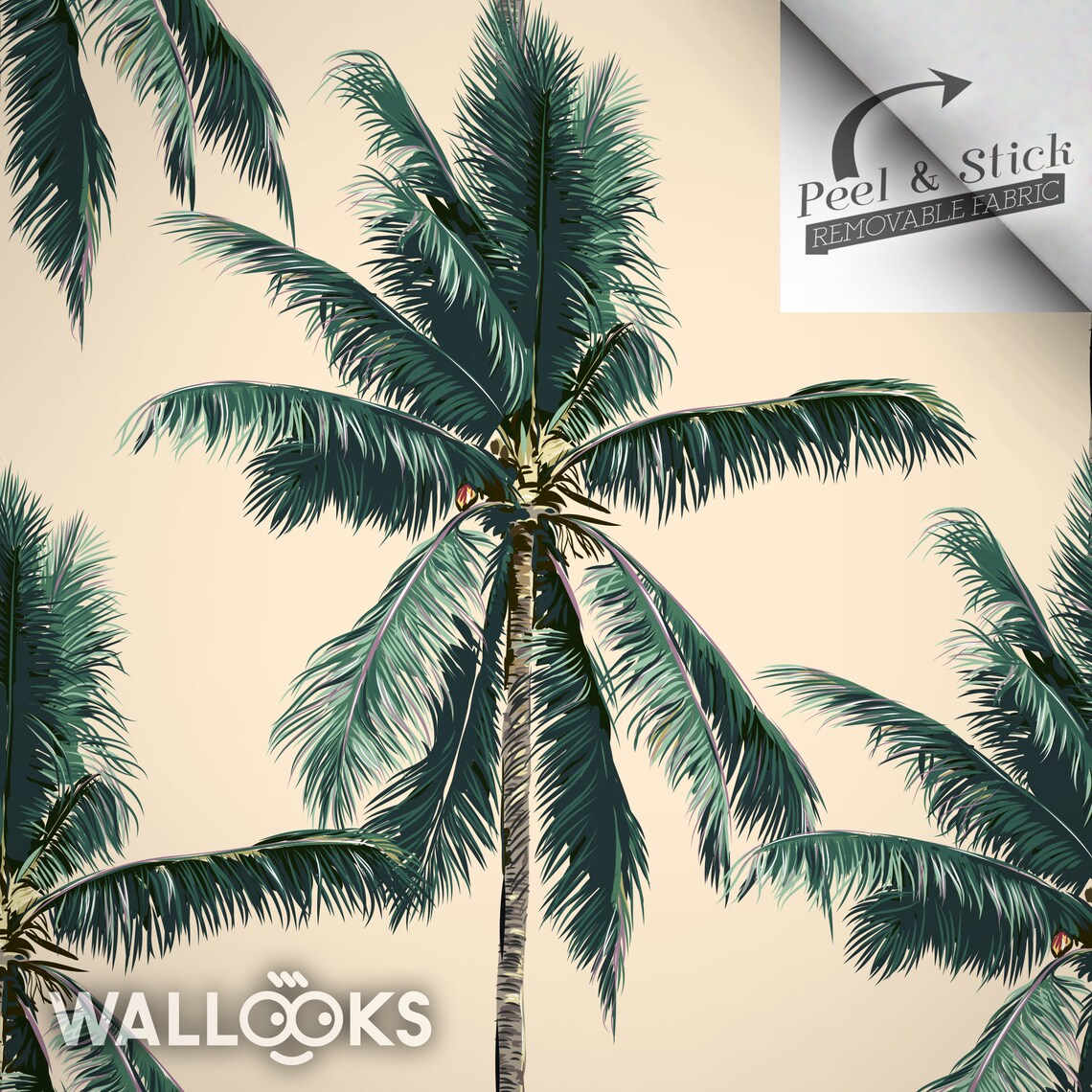 Tropical Palm Tree Removable Peel and Stick Wall Paper // DIY Self ...