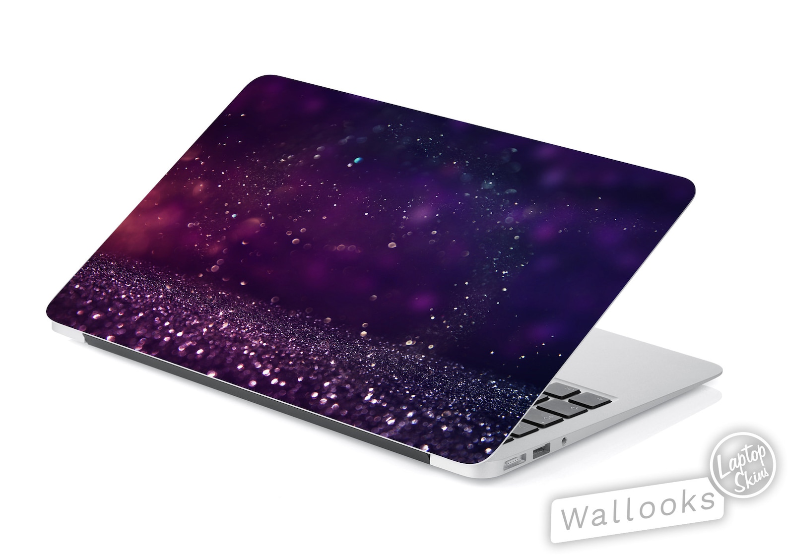 Deep Purple Shimmering Speckles Photo Art Universal Laptop Skin ...