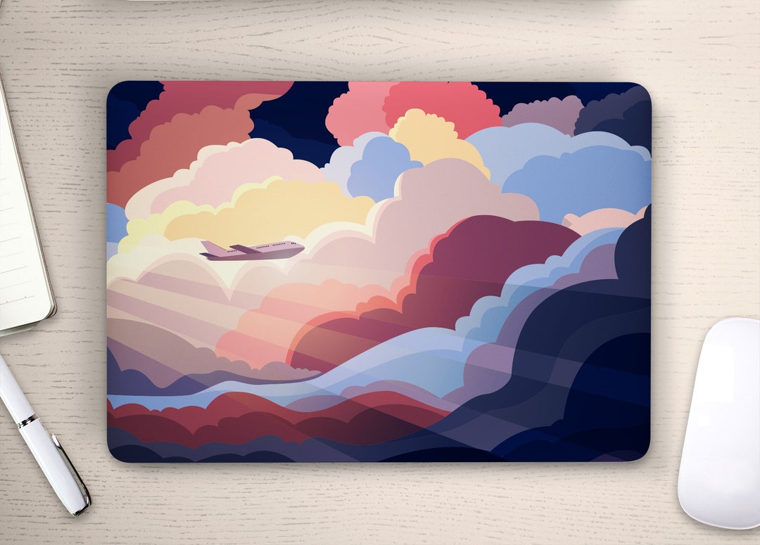 Traveling Jet Plane in Rainbow Clouds Sky UNIVERSAL Laptop Skin ...