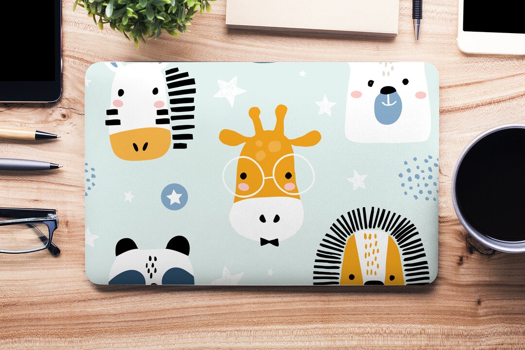 Cutesy Zoo Animals on Mint Lion Bear Panda UNIVERSAL Laptop Skin ...