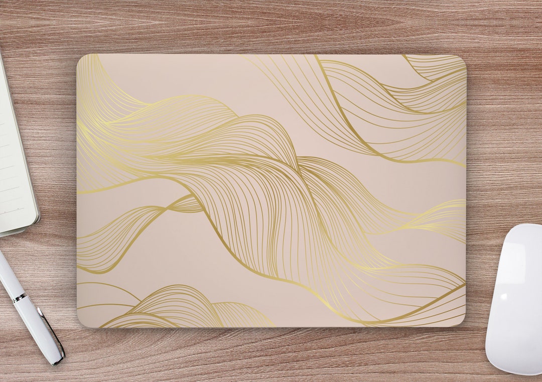 Luxurious Faux Gold Flowing Lines Waves UNIVERSAL Laptop Skin, Computer ...
