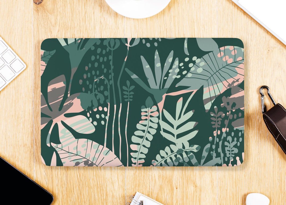 Tropical Jungle Art Muted Green Pattern Universal Laptop Skin, Computer ...