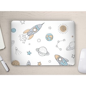 Cute Rocket and Planets Pattern UNIVERSAL Laptop Skin, Computer Skin ...