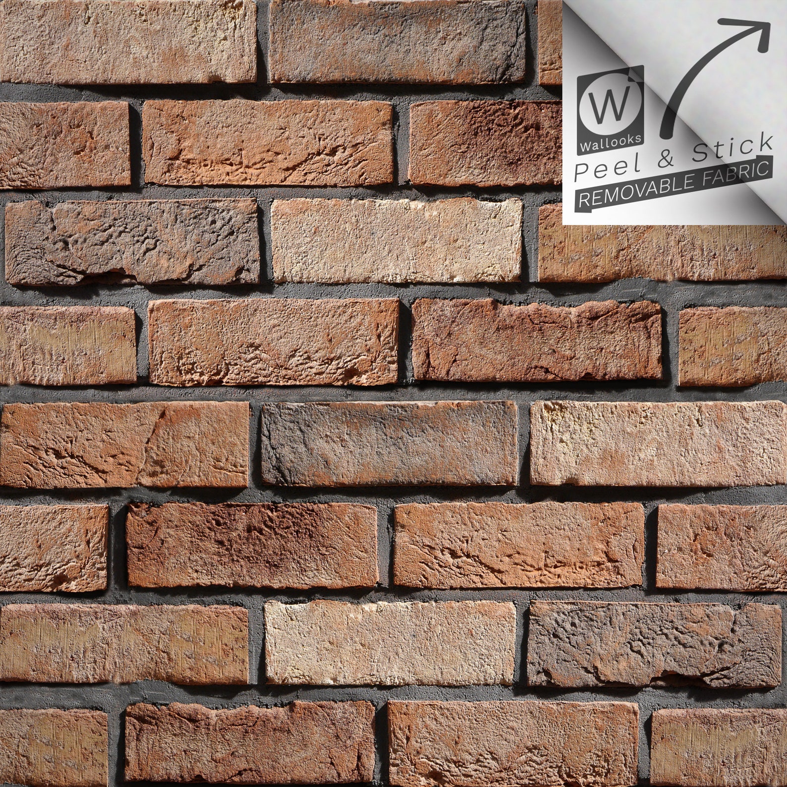 Realistic Bricks Wall Paper Removable Peel and Stick Wall Paper DIY ...