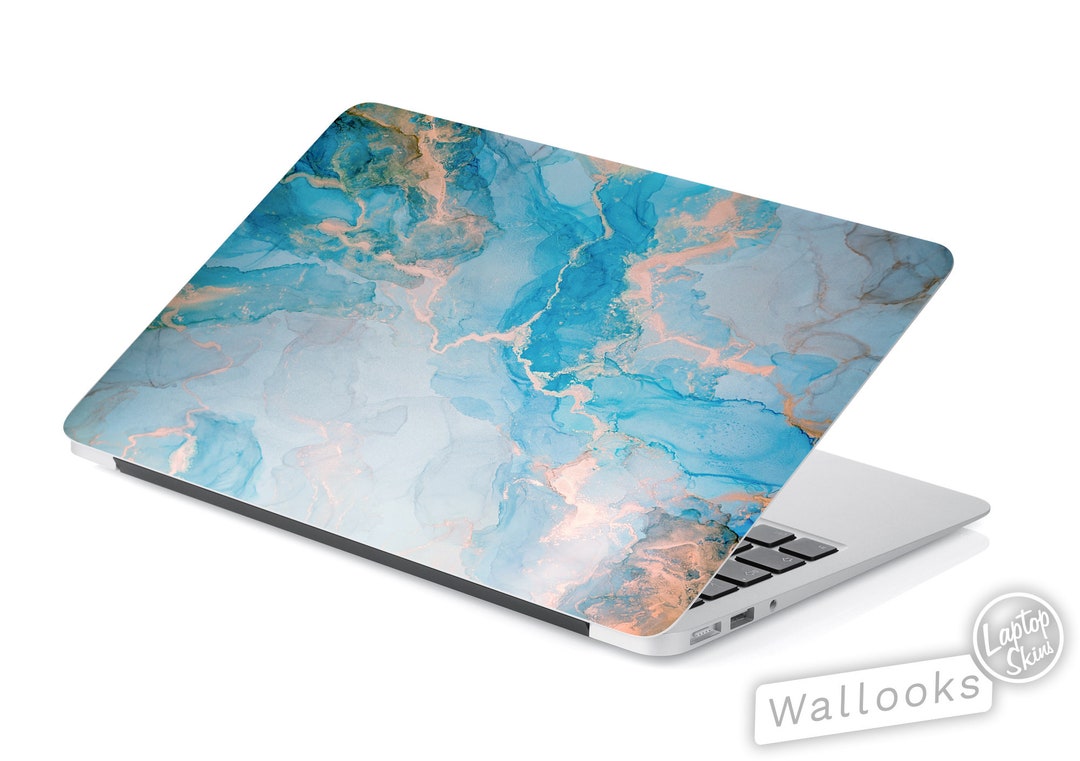 Blue Grey Golden Detail Streaks Artwork Universal Laptop Skin, Computer ...
